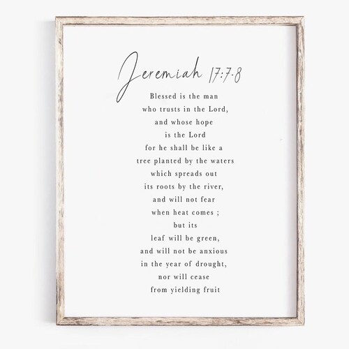 Jeremiah 17:78 Psalm 1 Bible Verse Wall Art Christian - Etsy