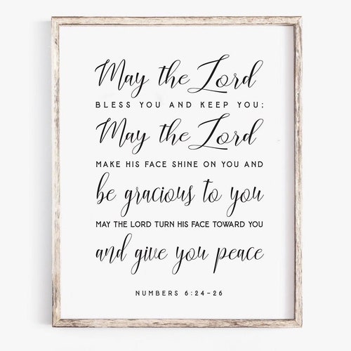 May the Lord Bless You and Keep You Printablenumbers 6:24-26 - Etsy