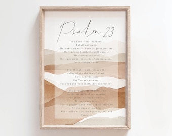 Psalm 23 the Lord is My Shepherd Bible Verse Wall Art Print | Etsy