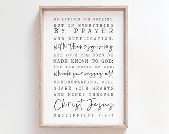 Philippians 4:6-7 Be Anxious for Nothing Do Not Be Anxious | Etsy