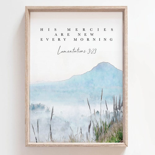 His Mercies Are New Every Morning Lamentations 3:23 Bible | Etsy