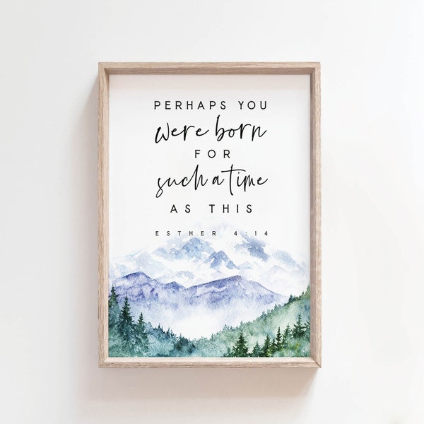 Printable 'perhaps This is the Moment' Esther 4:14 Scripture Art - Etsy