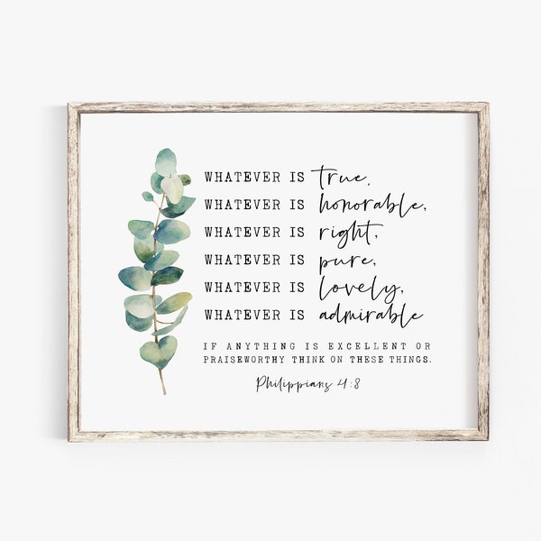 Philippians 4 8 - Etsy