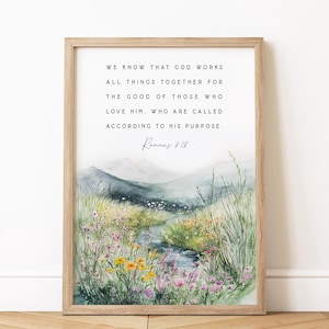 Romans 8:28 All Things Work Together for Good Love God Bible Verse Wall ...