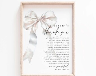 A Parents Thank You Printable Nursery Teachers Teaching Teacher's Day ...