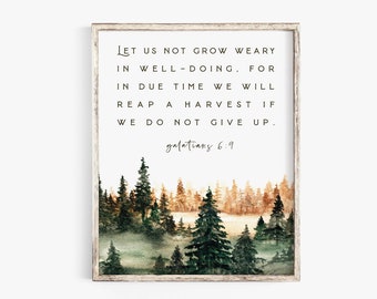Galatians 6:9 Let Us Not Become Weary Do Good Bible Verse Wall Art ...