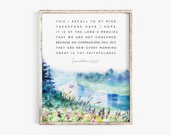 His Mercies Are New Every Morning Lamentations 3:23 Watercolor Bible ...