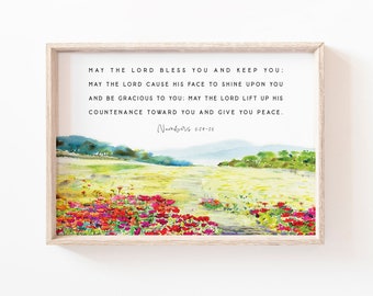 May the Lord Bless You and Keep You Watercolor Print, Benediction Wall ...