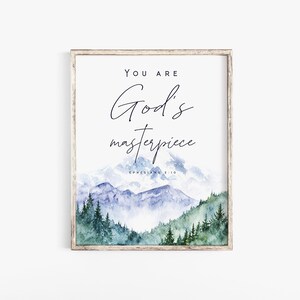 You Are God's Masterpiece Ephesians 2:10 Bible Verse Wall Art Print ...