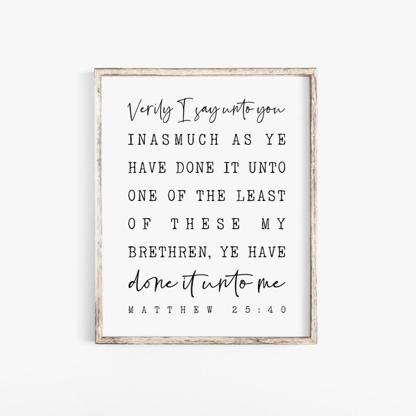 Matthew 25 40 - Etsy