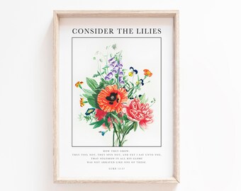 Luke 12:27 Consider the Lilies How They Grow Bible Verse Wall - Etsy