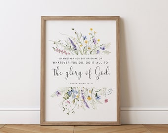 1 Corinthians 10:31 for the Glory of God Bible Verse Wall Art ...