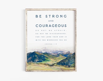 Be Strong and Courageous joshua 1:9 Bible Verse Journal / Notebook ...