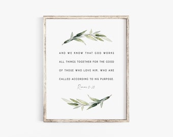 Romans 8:28 Those Who Love God All Things Work Together for - Etsy