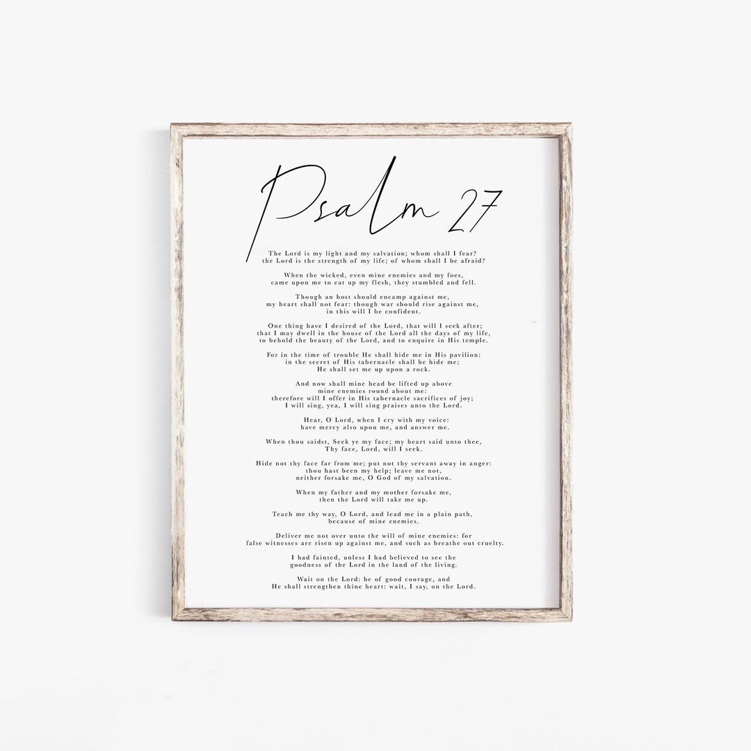 Psalm 27 the Lord is My Light and My Salvation Bible Verse Wall Art ...