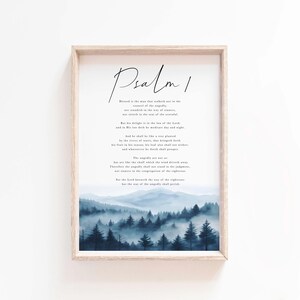 Psalm 1 Bible Verse Wall Art Print Psalm Poster Christian Gift Bible ...
