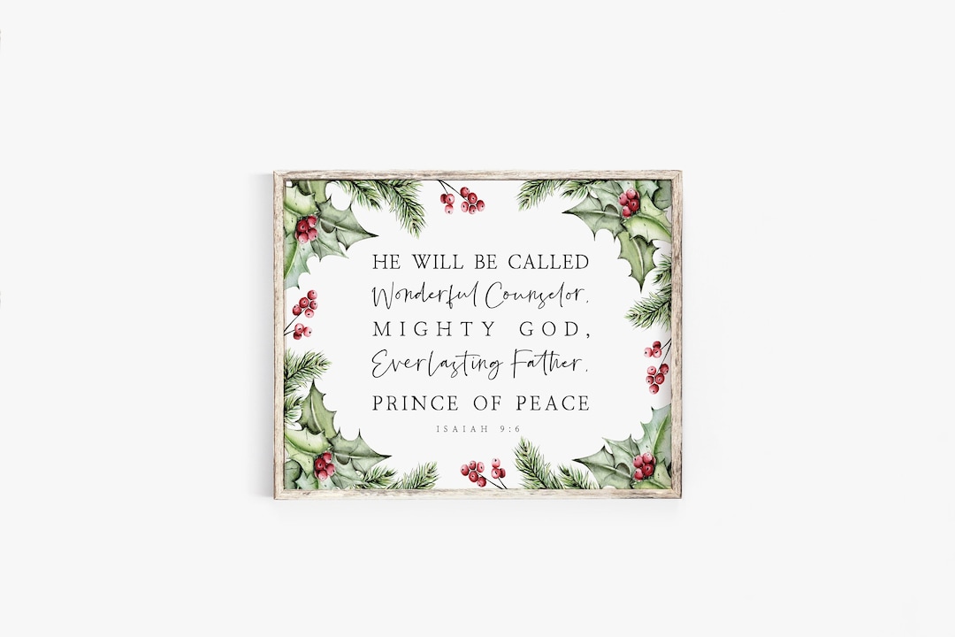 He Will Be Called Wonderful Counselor Printable Wall Art Isaiah 9:6 ...