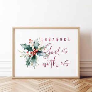 Immanuel God is With Us Matthew 1:23 Bible Verse Wall Art Print ...