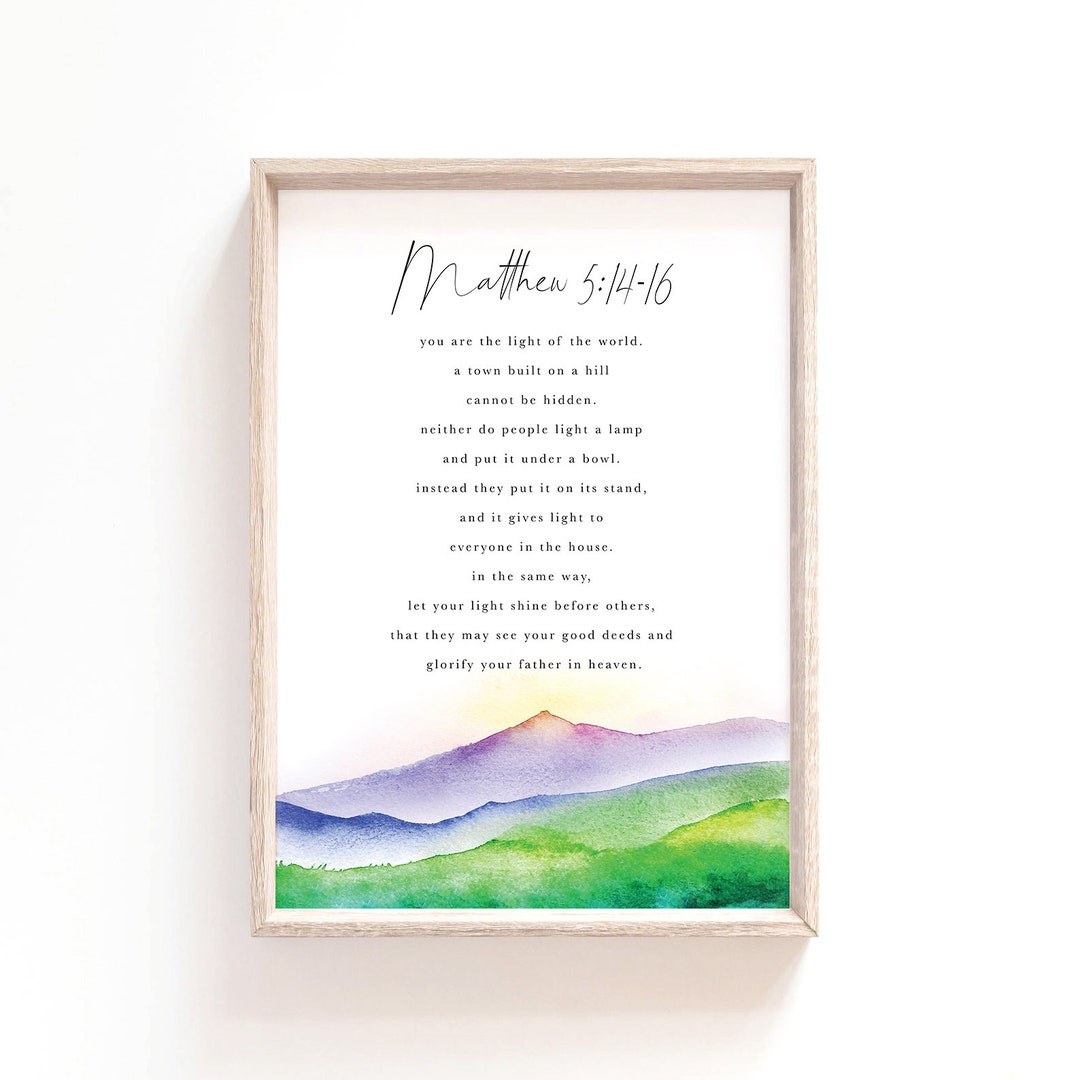 Matthew 5:14-16 You Are the Light of the World Salt and Light - Etsy