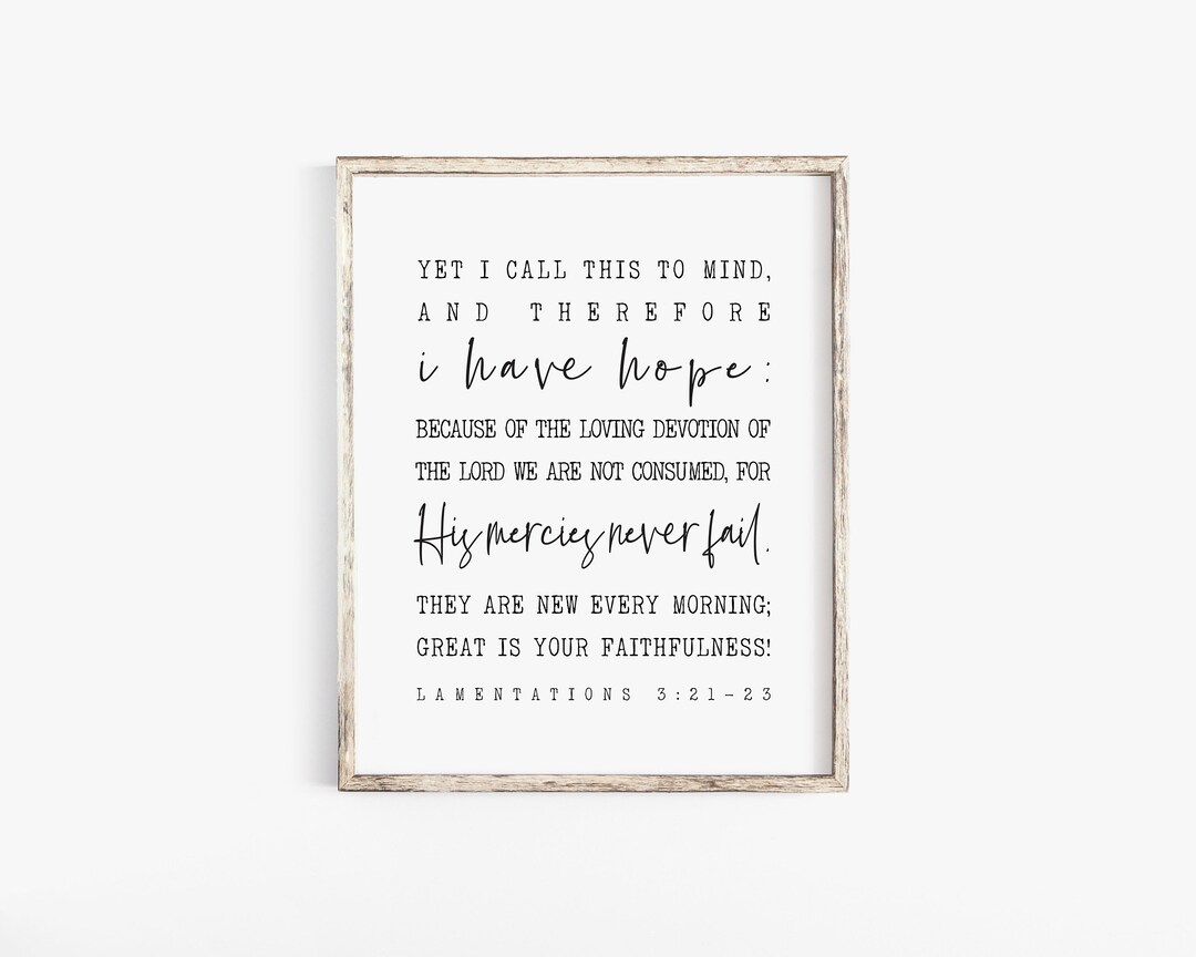 His Mercies Are New Every Morning Lamentation 3:23 Bible Verse Wall Art ...