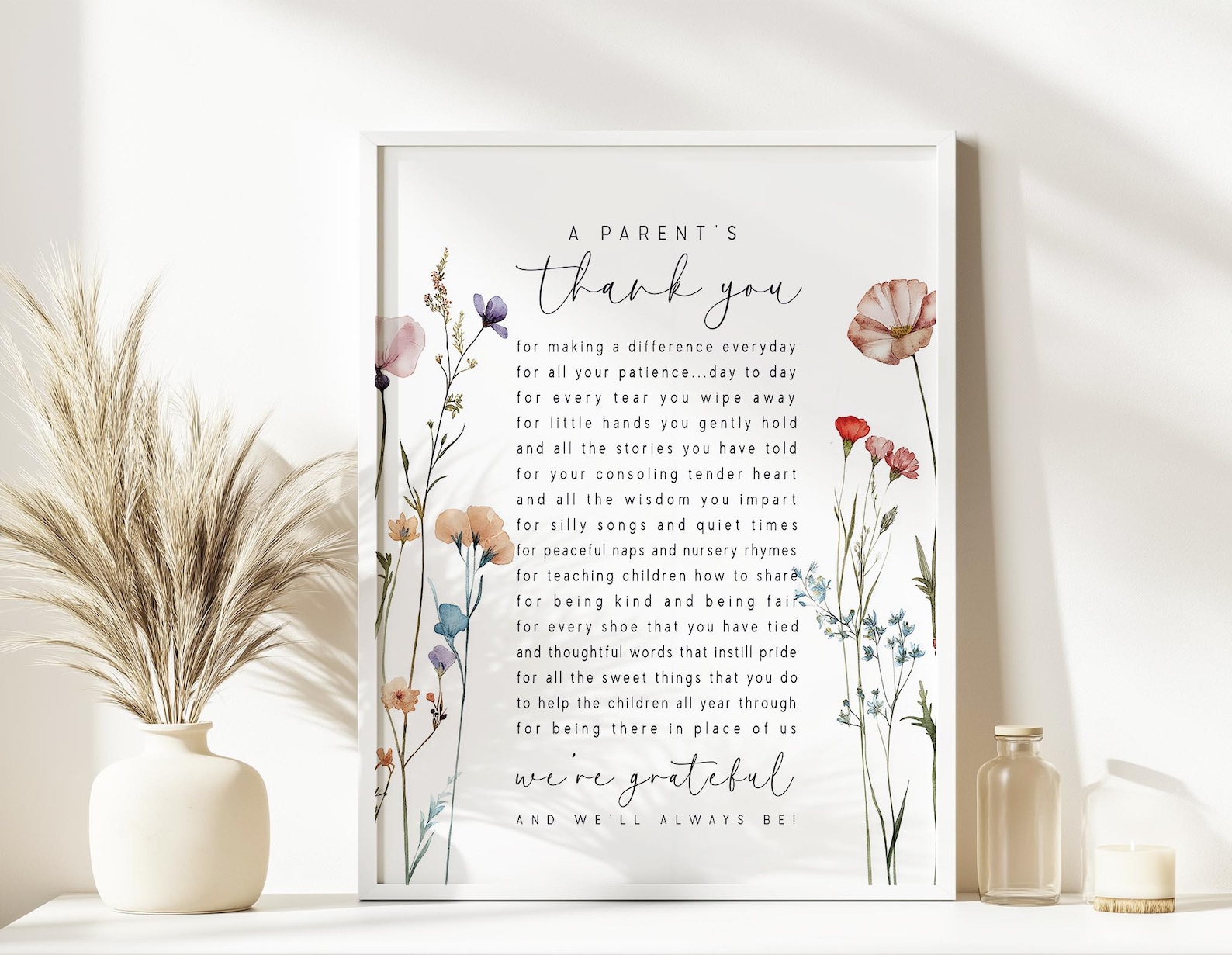 A Parents Thank You Printable Nursery Teachers Teaching Teacher's Day ...