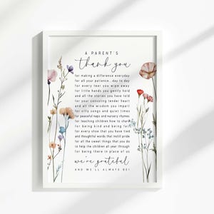 A Parents Thank You Printable Nursery Teachers Teaching Teacher's Day ...