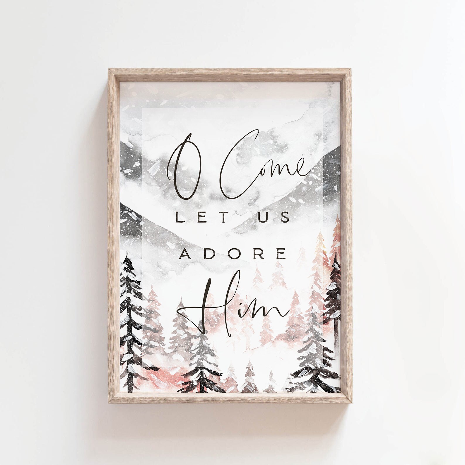O Come Let Us Adore Him Christ the Lord Bible Verse Wall Art | Etsy