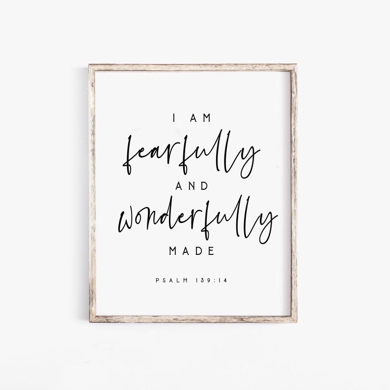 Psalm 139:13 I Am Fearfully and Wonderfully Made Bible Verse - Etsy