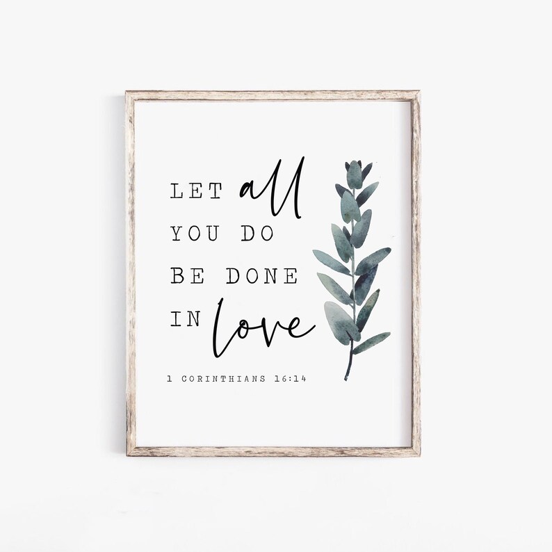 Let All That You Do Be Done in Love 1 Corinthians 16 14 - Etsy Canada