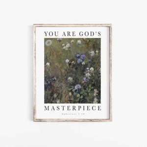 You Are God's Masterpiece Ephesians 2:10 Printable Bible Verse Wall Art ...