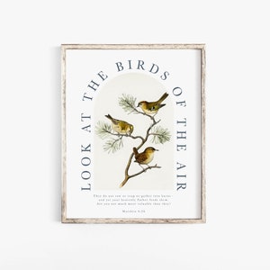 Look at the Birds of the Air Matthew 6:26 Bible Verse Wall Art Print ...