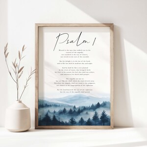 Psalm 1 Bible Verse Wall Art Print Psalm Poster Christian Gift Bible ...
