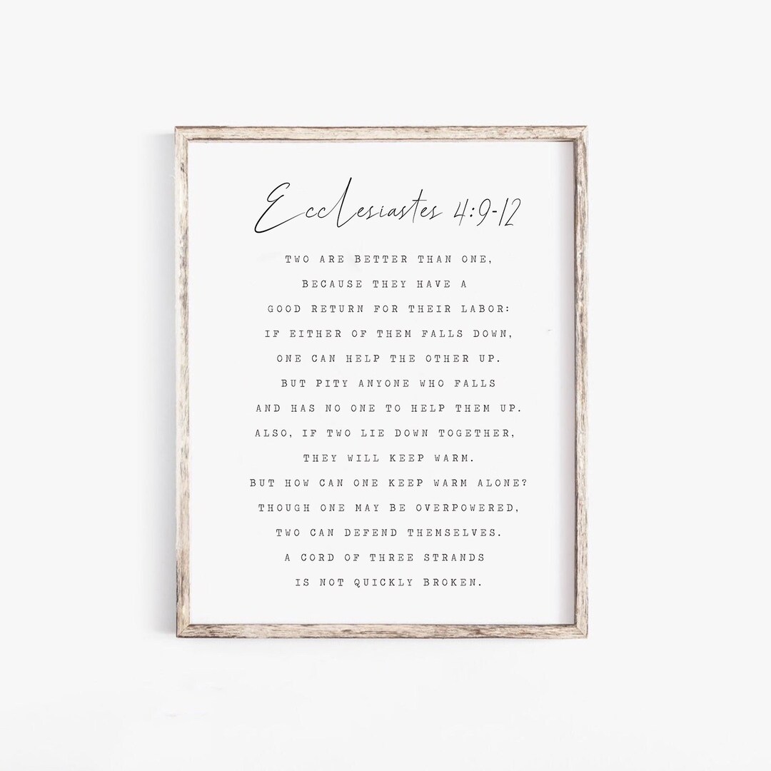 Two Are Better Than One Ecclesiastes 4:9-12 A Cord of Three Strands ...