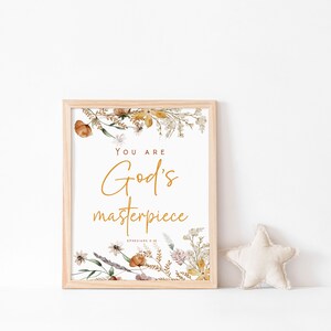 You Are God's Masterpiece Ephesians 2:10 Bible Verse Wall Art Print ...