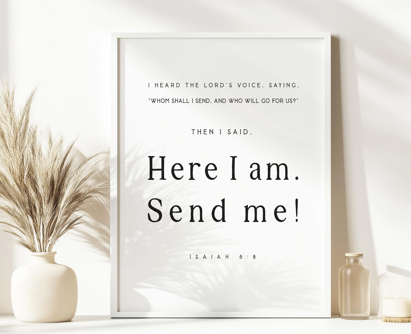 Isaiah 6:8 Here I Am Lord Send Me Bible Verse Wall Art Print the Lord ...