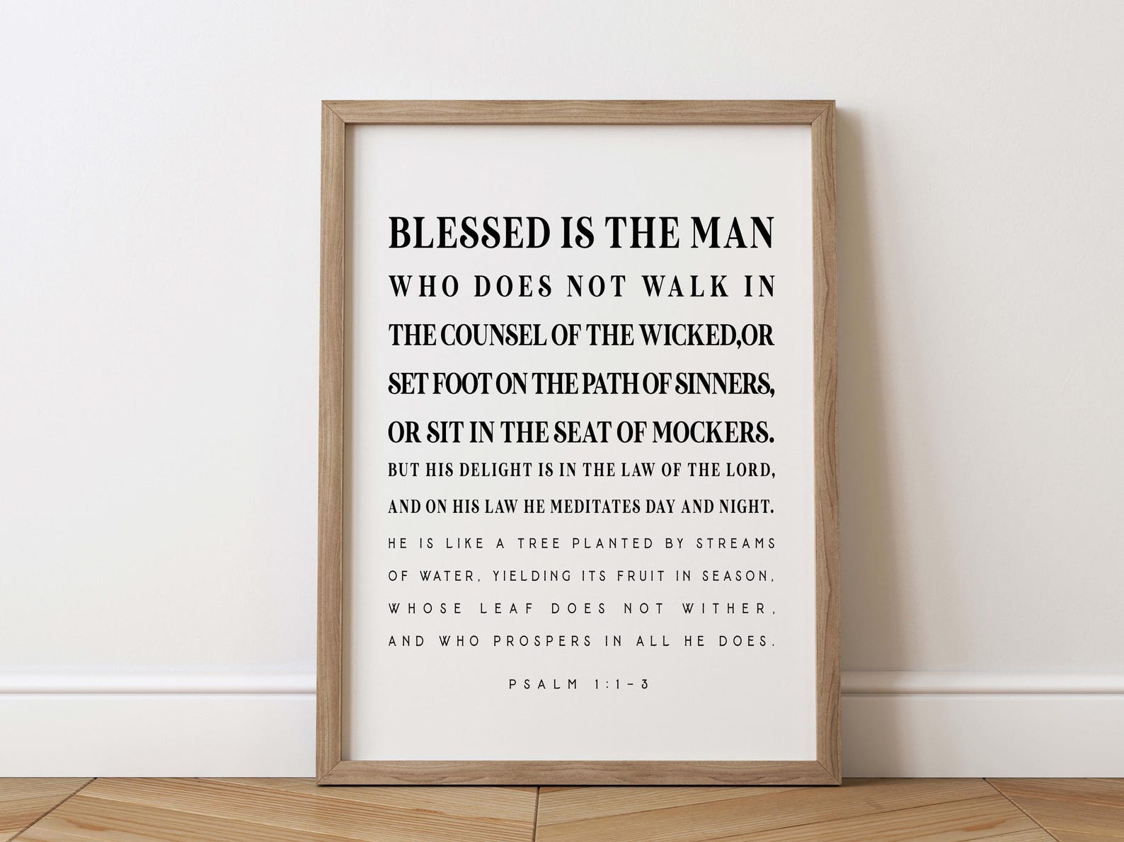 Psalm 1:3 He Shall Be Like a Tree Planted Blessed Man Bible Verse Wall ...