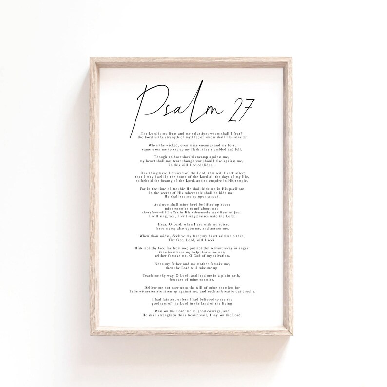 Psalm 27 the Lord is My Light and My Salvation Bible Verse Wall Art ...