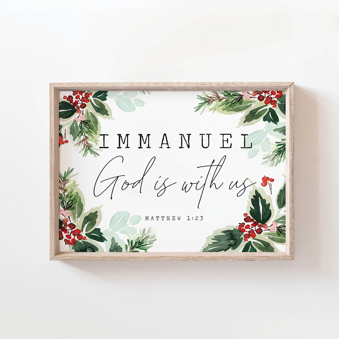 Immanuel God is With Us Matthew 1:23 Bible Verse Wall Art - Etsy