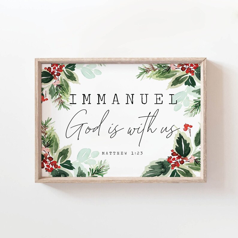 Immanuel God is With Us Matthew 1:23 Bible Verse Wall Art - Etsy
