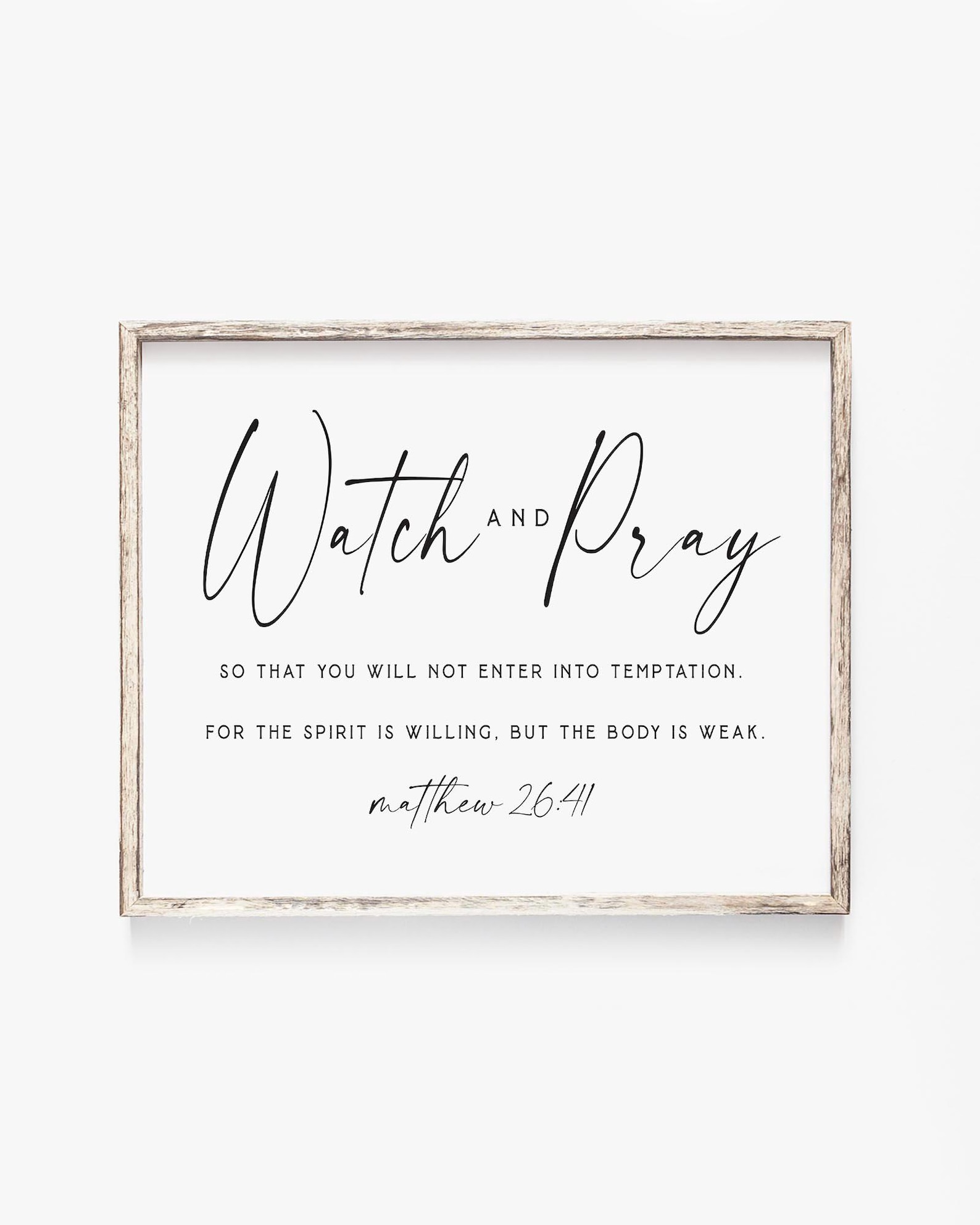 Matthew 26:41 Watch and Pray Jesus Scripture Printable Bible Verse Wall ...