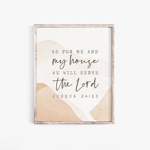 Joshua 24:15 as for Me and My House Christian Wall Art - Etsy