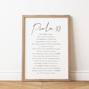 Psalm 93 Mightier Than the Thunder of the Great Waters Bible Verse Wall Art Print Scripture ...
