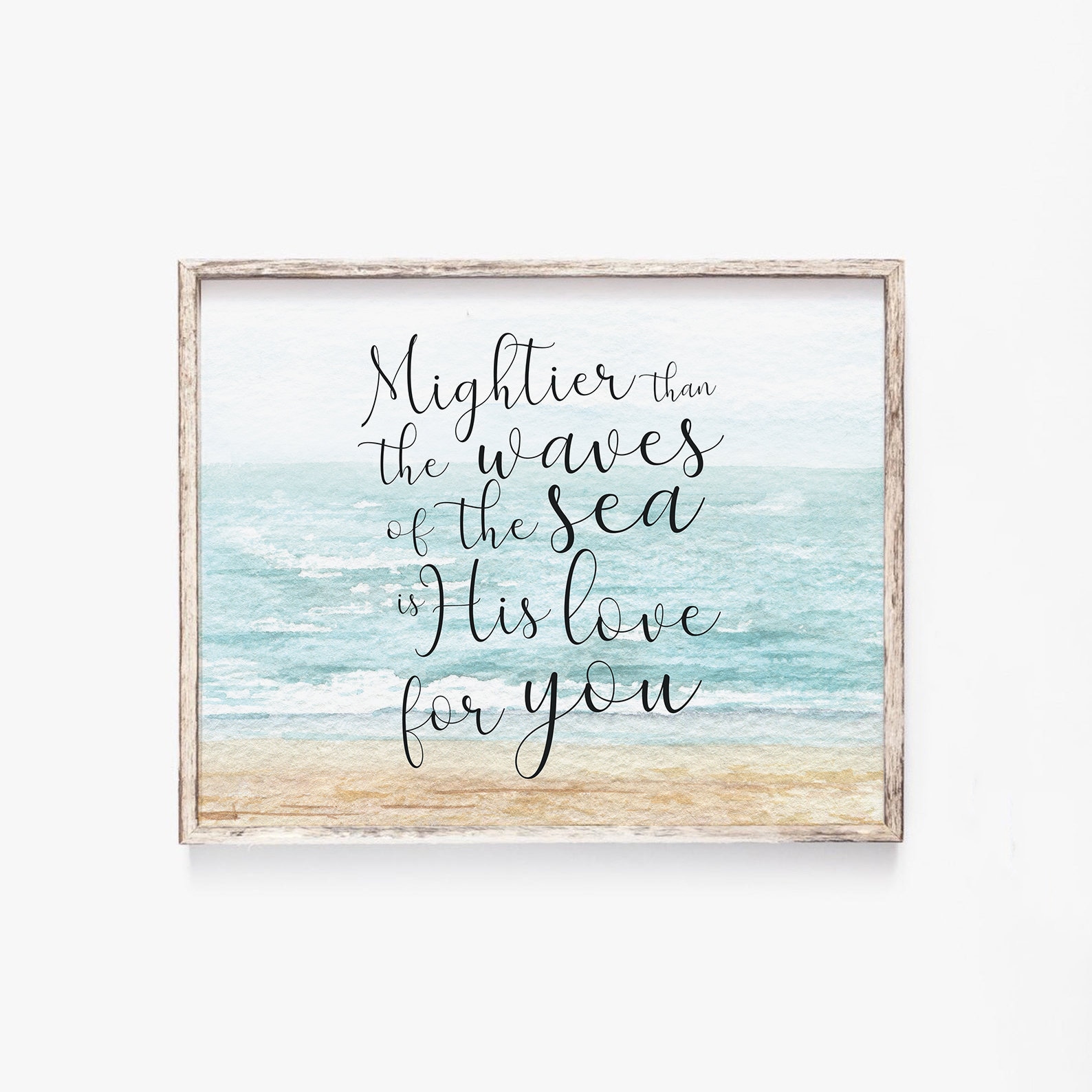 Mightier Than the Waves of the Sea Wall Art Beach House Sign Decor ...