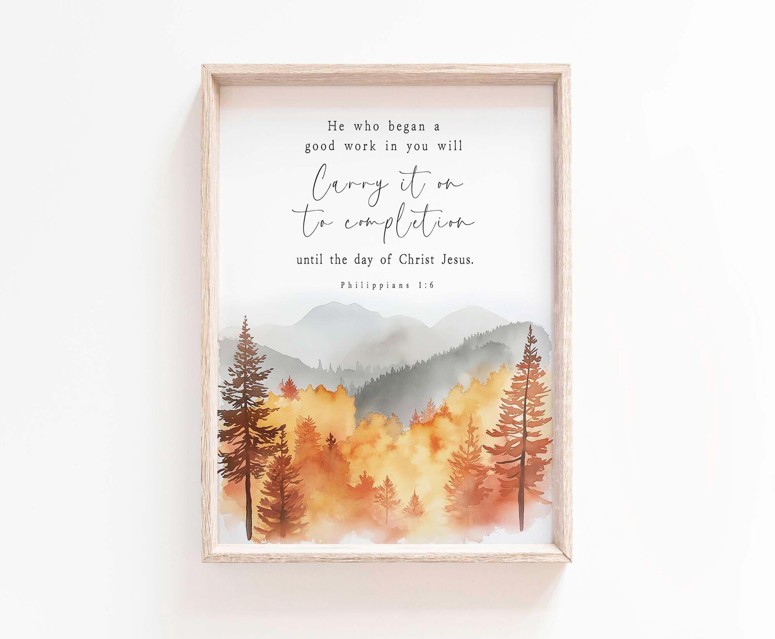 Philippians 1:6 He Who Began a Good Work Christ Jesus Bible Verse Wall ...