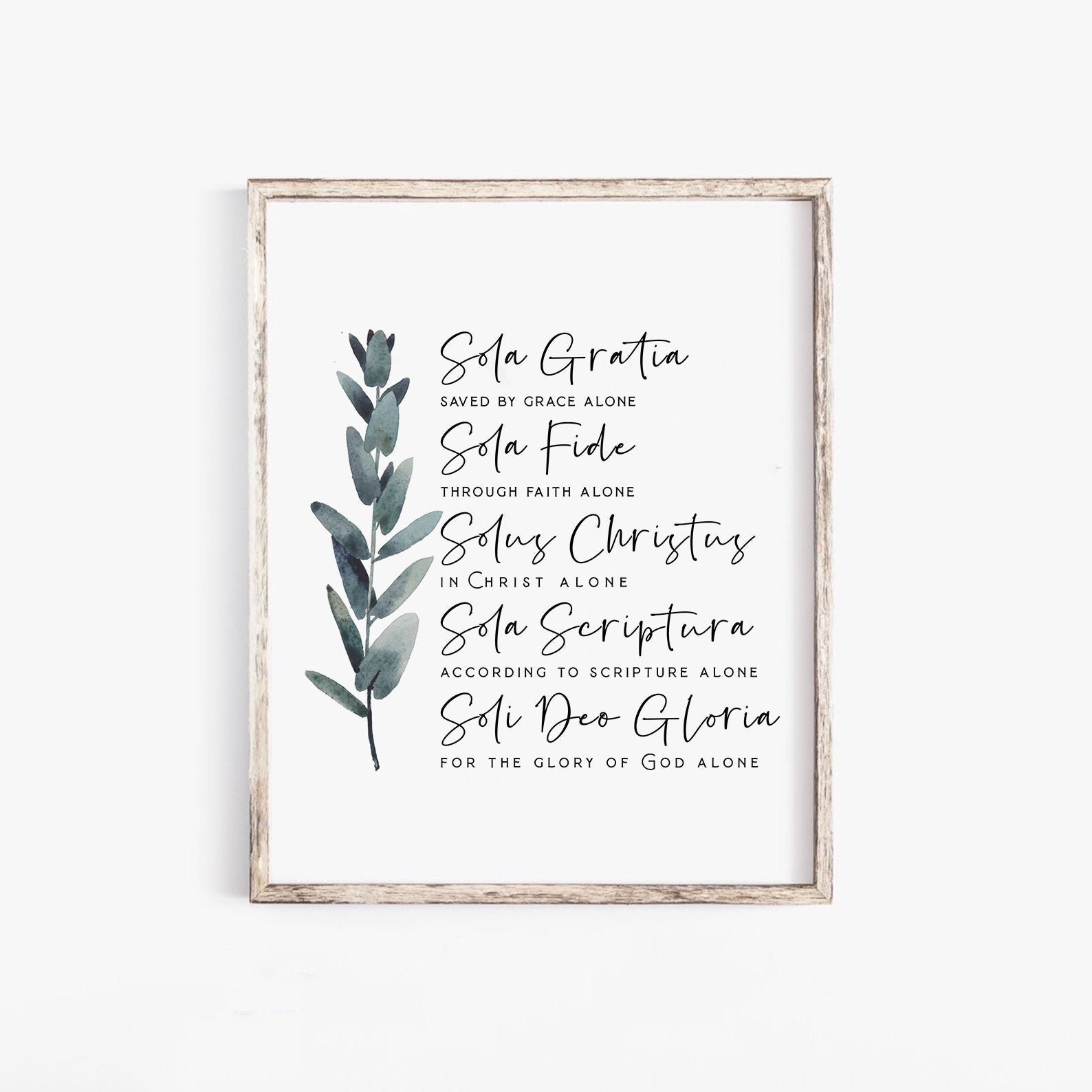 The 5 Solas Print Five Solas Print Reformed Theology Print Reformation ...