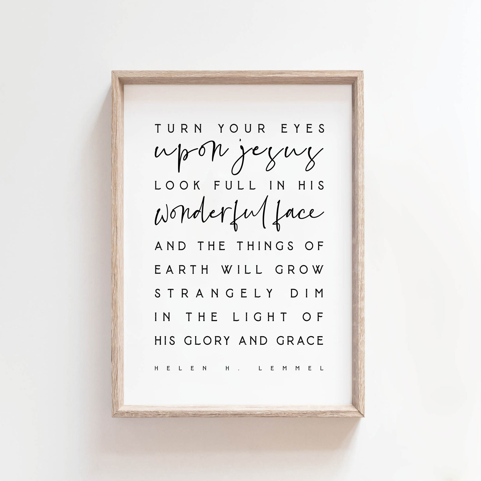 Turn Your Eyes Upon Jesus Wall Art Printable Hymn Lyric Art Printable ...