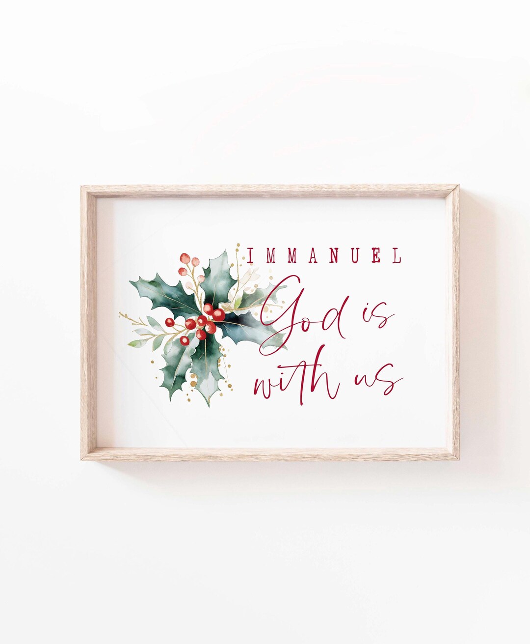 Immanuel God is With Us Matthew 1:23 Bible Verse Wall Art Print ...