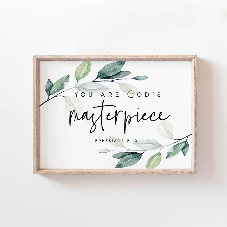 You Are God's Masterpiece Ephesians 2:10 Bible Verse Wall - Etsy