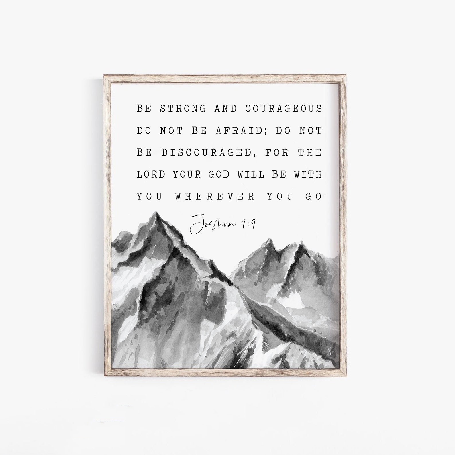 Be strong and courageous sign Joshua 1:9 Bible Verse wall Art | Etsy