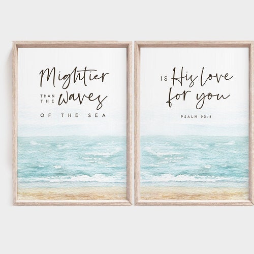 Psalm 93:4 Ocean Bible Verse Wall Art Beach Scripture Sign - Etsy